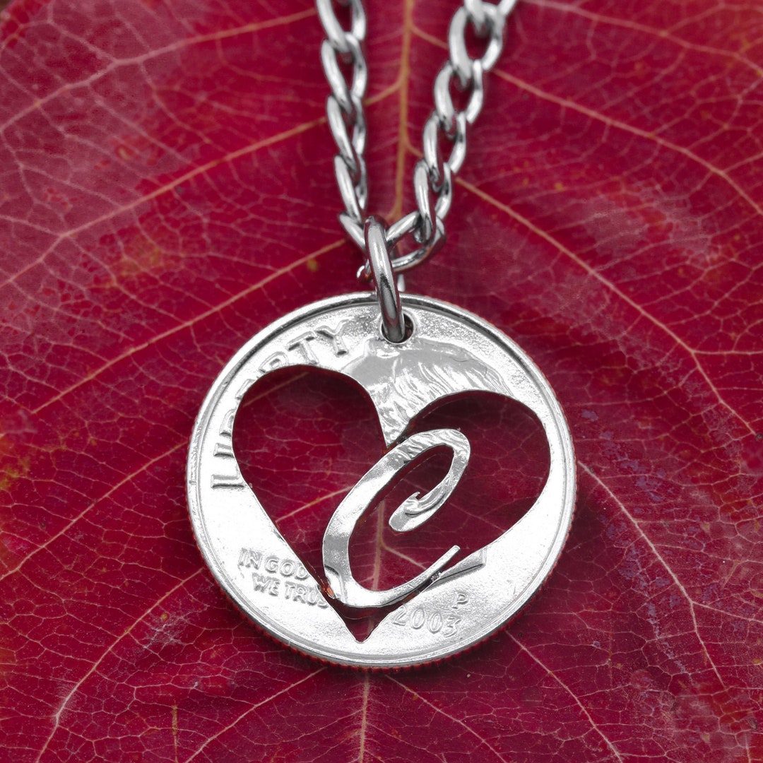 Custom Monogram Heart Necklace, Gifts for Girlfriends, Women's Jewelry ...