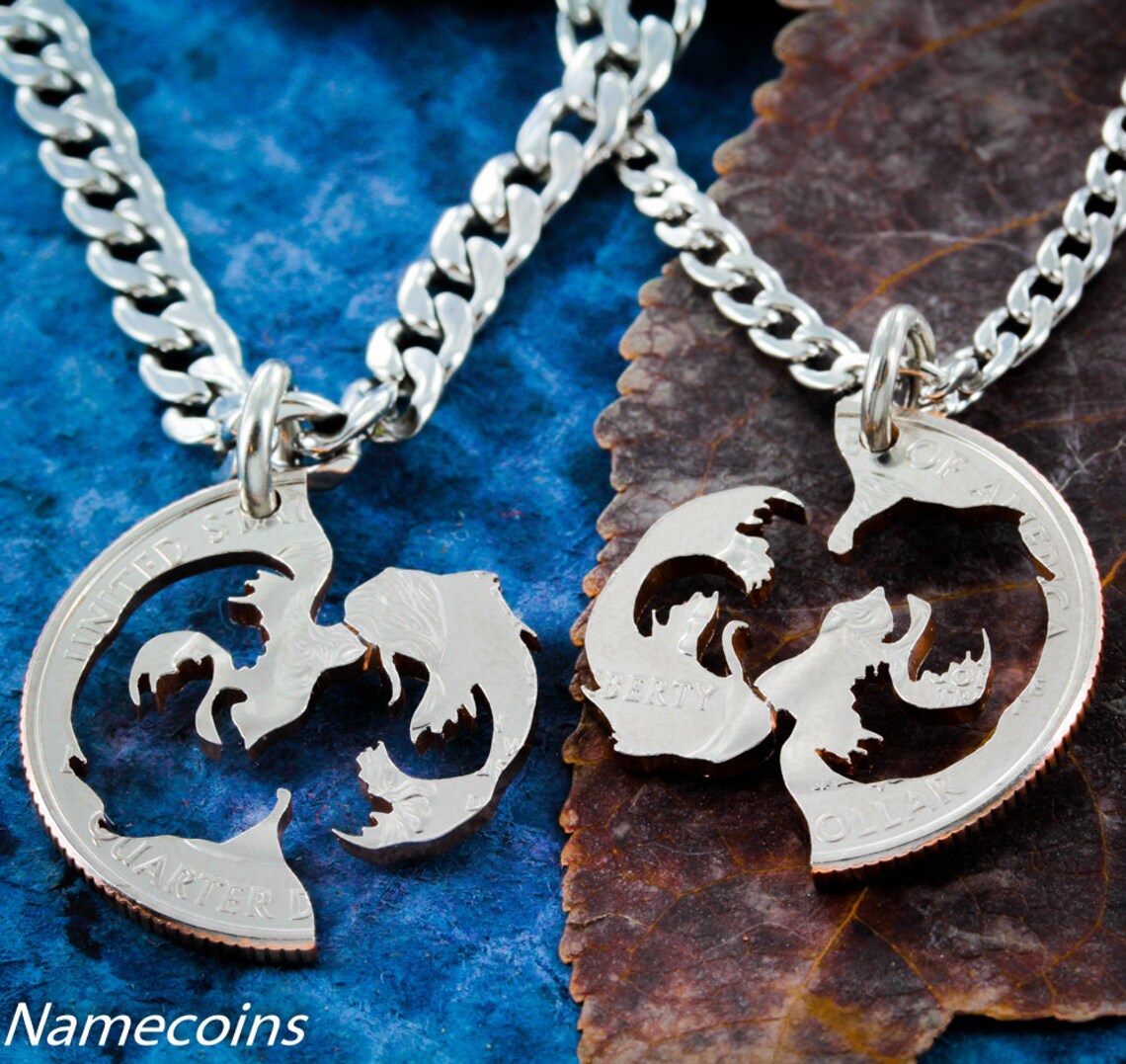 Koi Fish Best Friend Necklaces Asian Jewelry Interlocking - Etsy