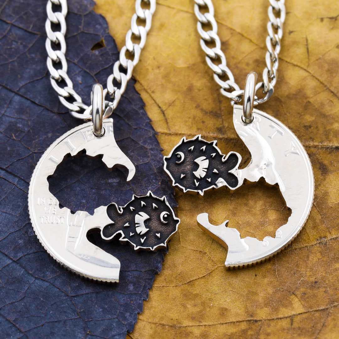 Engraved Puffer Fish Necklaces, Deep Sea Jewelry, Coral Reef Fish, Best ...