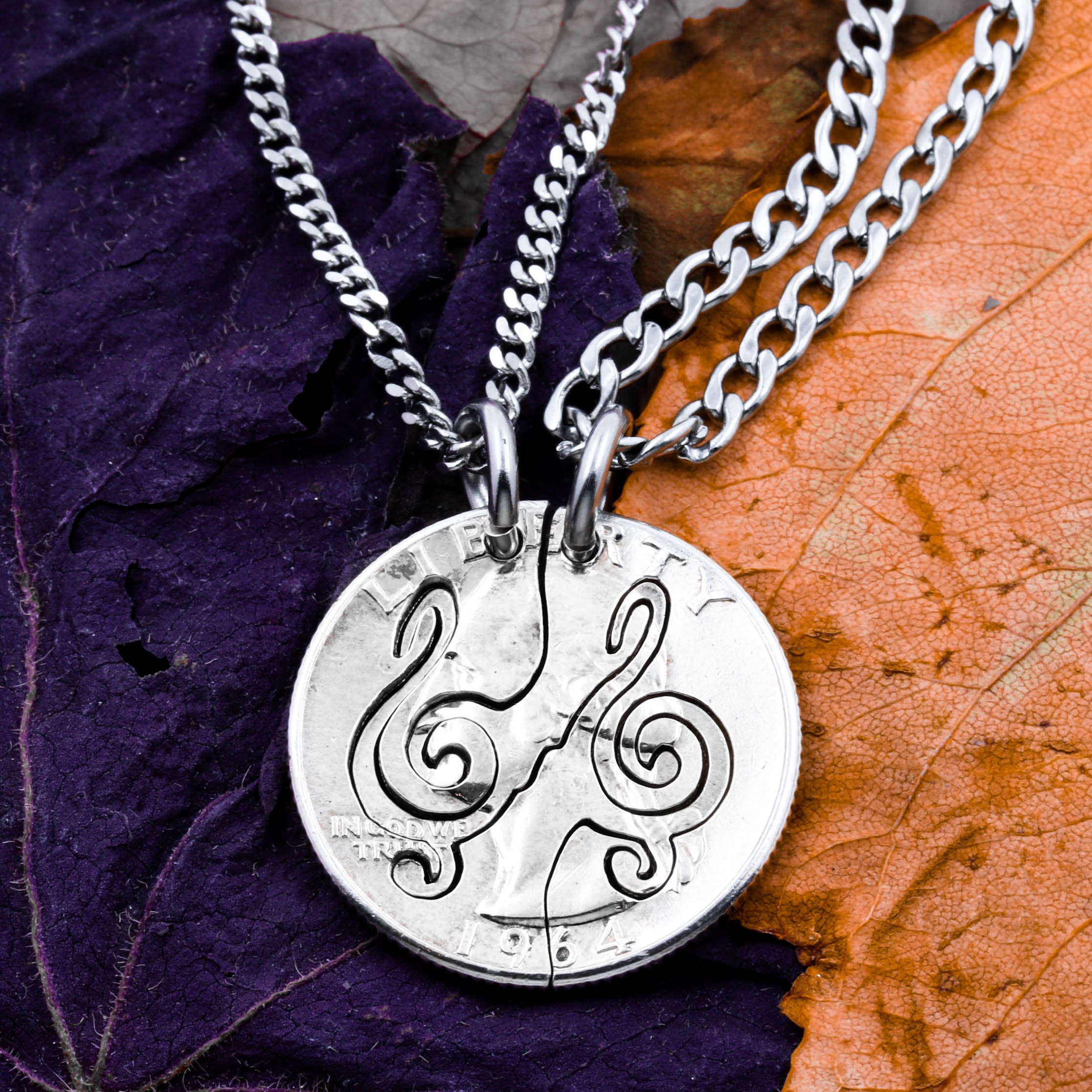 Treble Clef Bff Necklaces for 2 Music Best Friends Gifts | Etsy