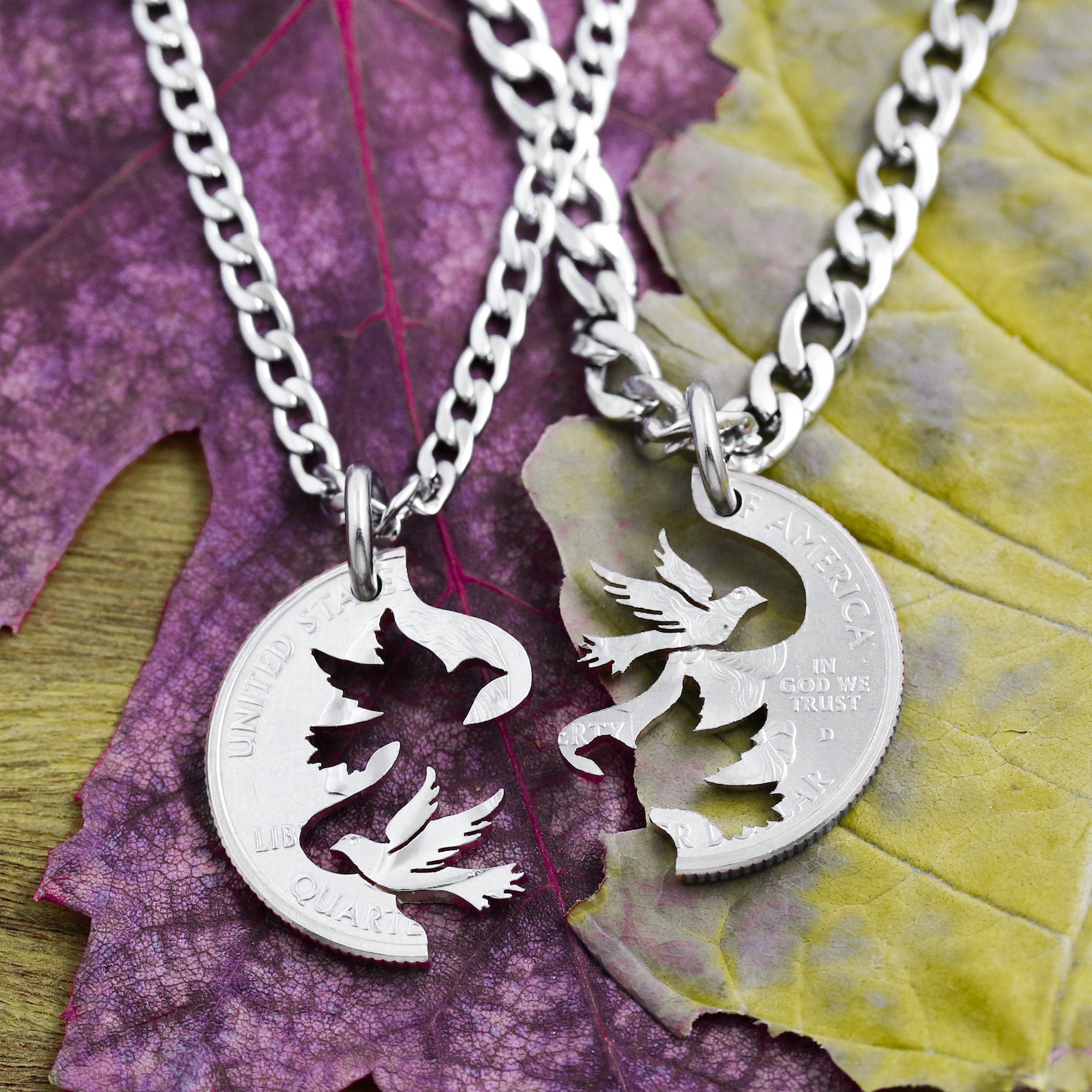 Love Birds Necklaces Doves Pair for Life Couples Gifts - Etsy
