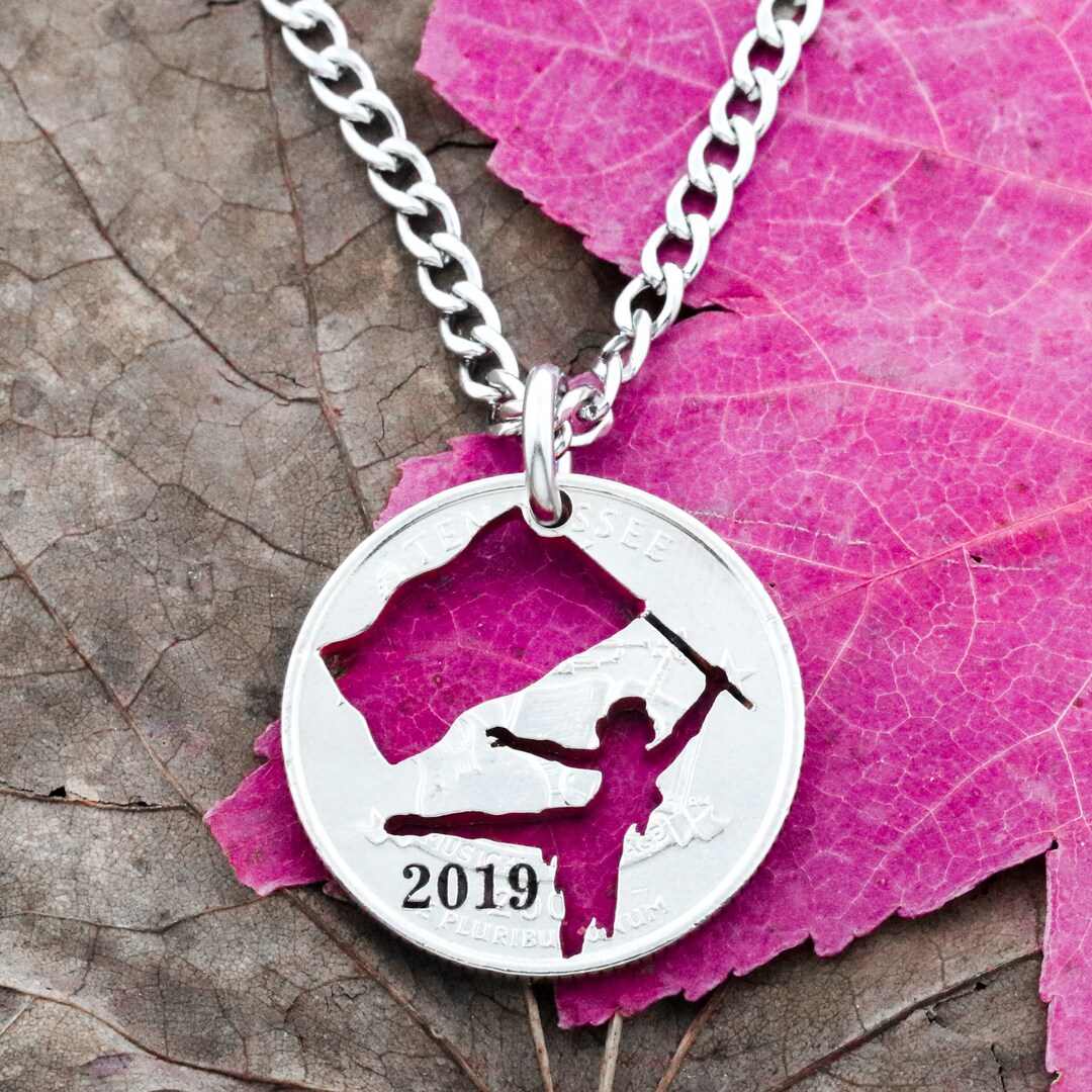 Color Guard Necklace With Custom Date, Colorguard Gift, Hand Cut and ...