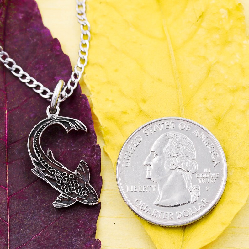 Koi Fish Making a Heart Engraved Asian Jewelry Animal - Etsy