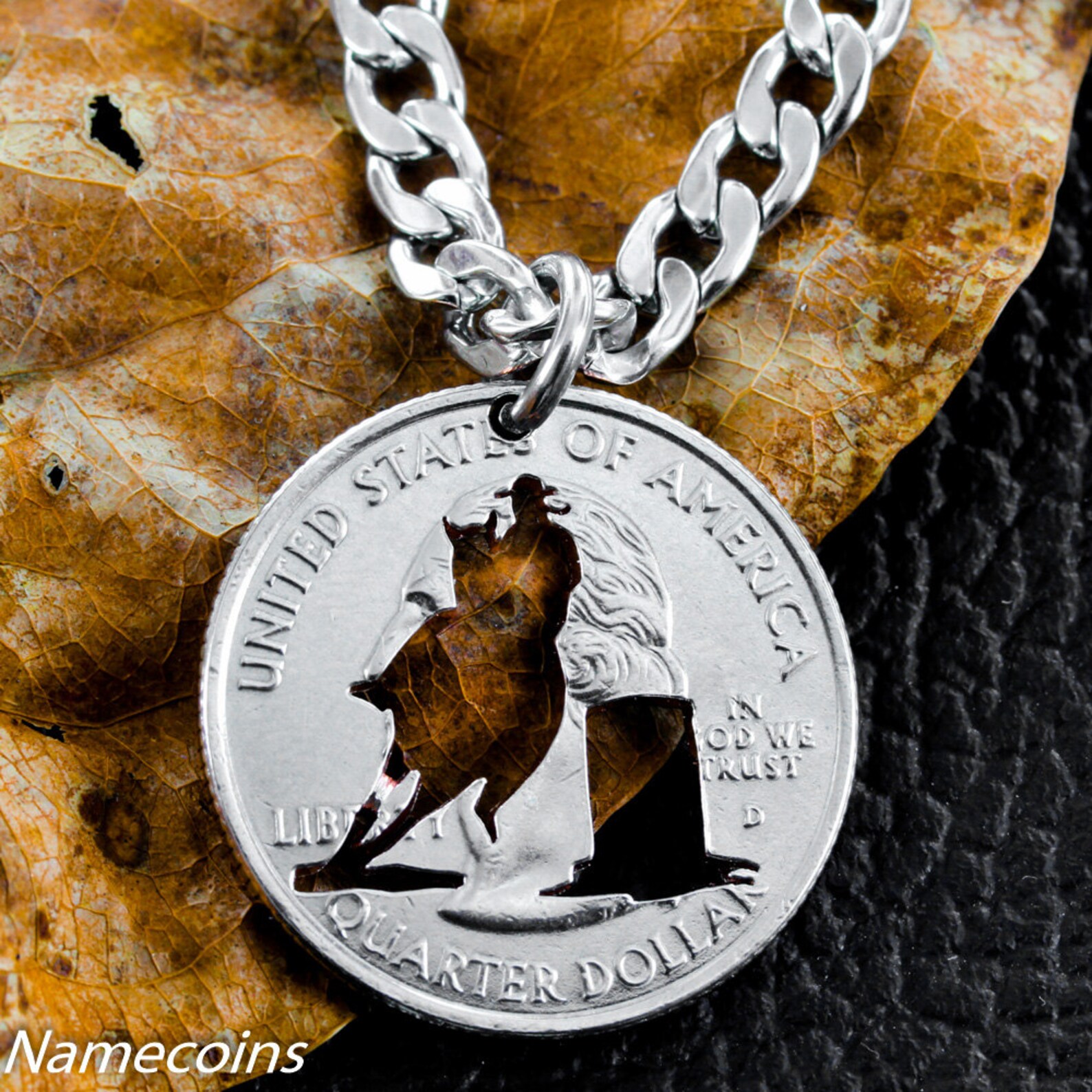 Barrel Racer Necklace Western Jewelry Hand Cut Coin - Etsy