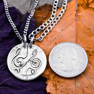 Treble Clef Bff Necklaces for 2, Music Best Friends Gifts, Couples or ...