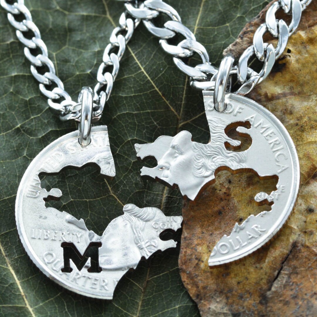 Bear and Bear Necklace Set, BFF and Couples Necklaces Interlocking Hand ...
