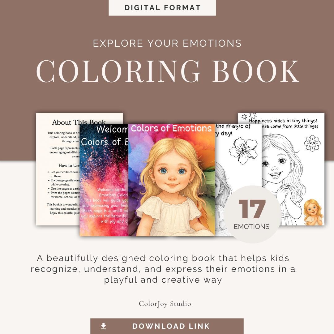 Kids Emotions Coloring Book • Emotional Learning Printable - Etsy