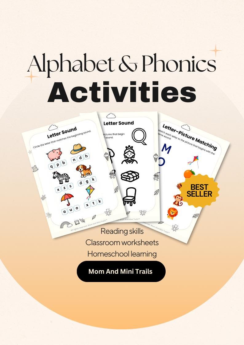 Phonics Worksheets A-Z Letter Sound Activities Games Bundle | Color ...