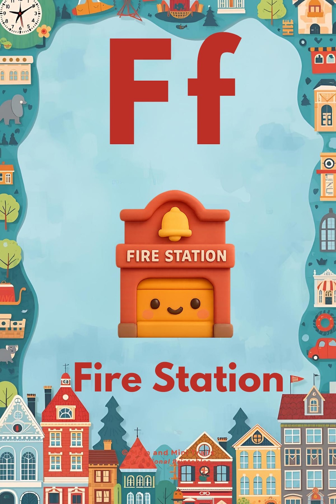 A-Z Places in Town Alphabet Flashcards | Printable ABC Learning Cards ...