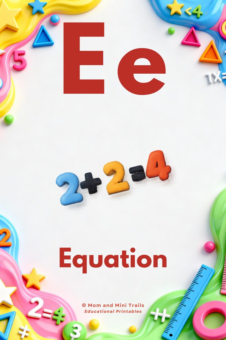 A-Z Maths & Shapes Alphabet Flashcards | Printable ABC Learning Cards ...