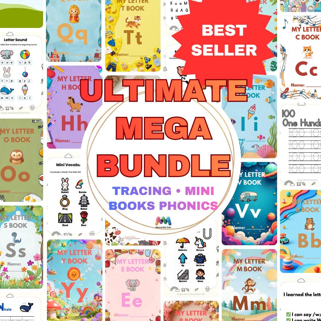 Alphabet Mini Books Tracing Phonics Activities BUNDLE + BONUS | A–Z ...