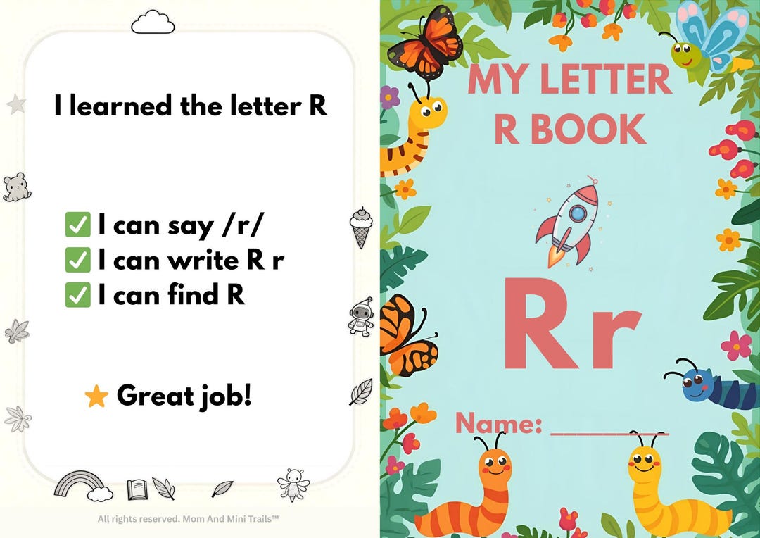 Letter R Mini Book | Preschool Phonics Worksheet (PDF Download) - Etsy UK