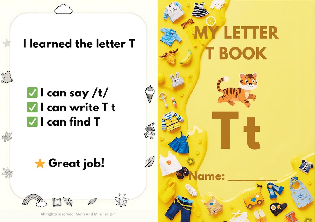 Letter T Mini Book | Preschool Phonics Worksheet (PDF Download) - Etsy UK