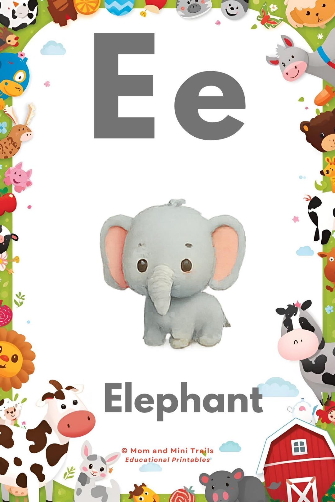 A-Z Farm Animals Alphabet Flashcards | Printable ABC Learning Cards ...