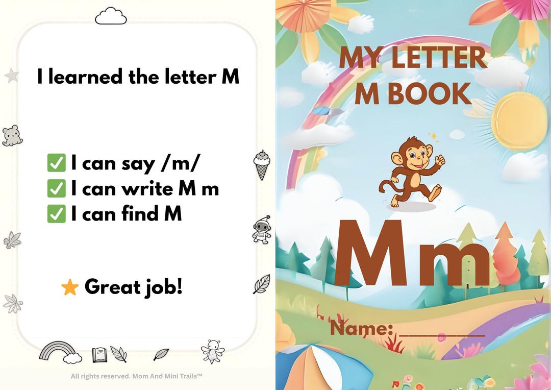 Letter M Mini Book | Preschool Phonics Worksheet (PDF Download) - Etsy UK