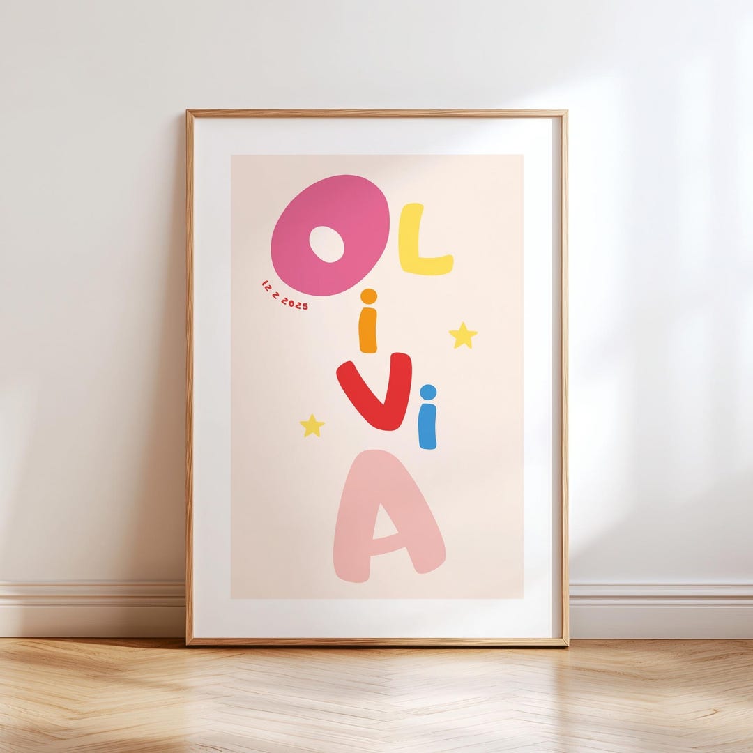 Personalized Kids Name Print | Playful Nursery Wall Art (digital ...