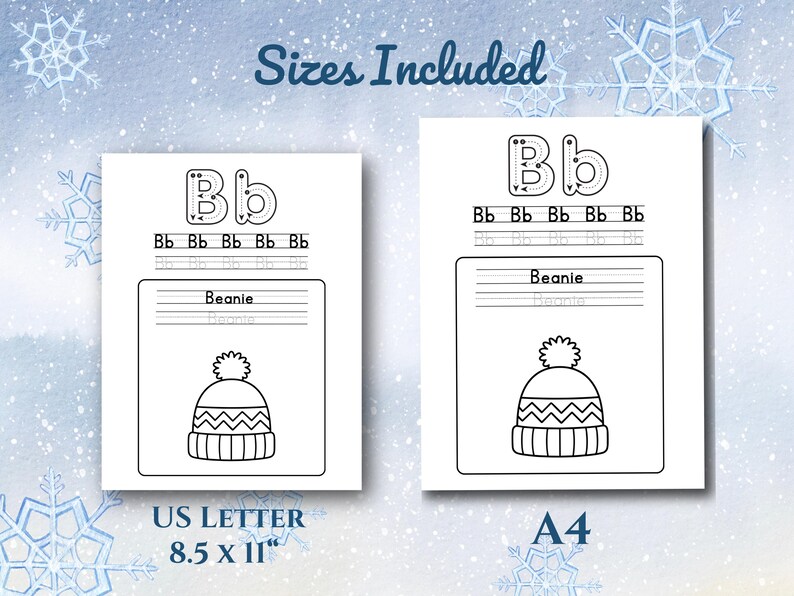 Winter Alphabet Tracing Worksheets | A-Z Coloring Pages (PDF) - Etsy