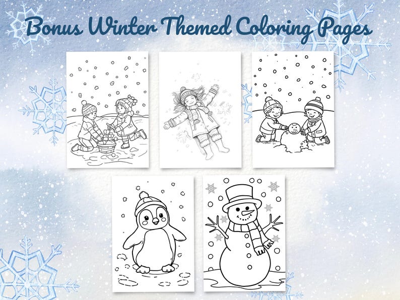 Winter Alphabet Tracing Worksheets | A-Z Coloring Pages (PDF) - Etsy