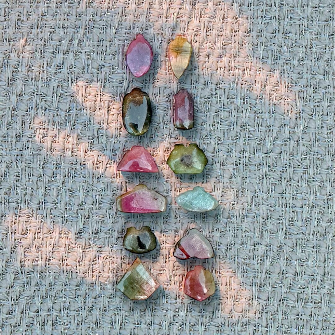 Natural Watermelon Tourmaline Slice Set | Raw Pink Green Tourmaline ...