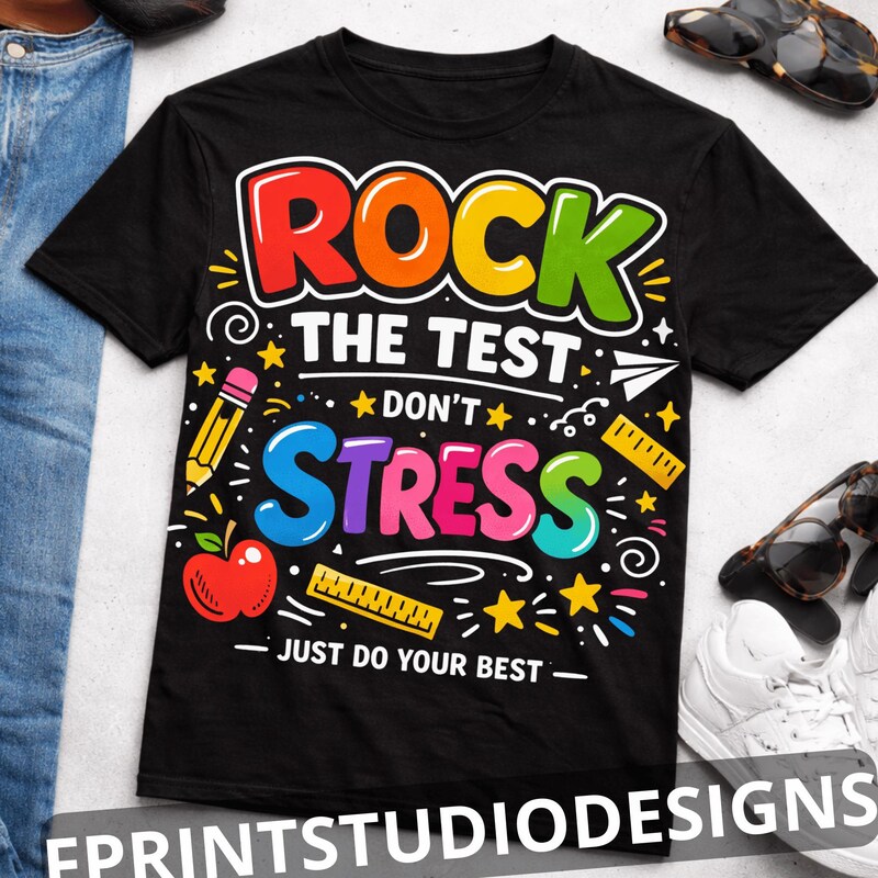 Rock the Test Clipart - Etsy