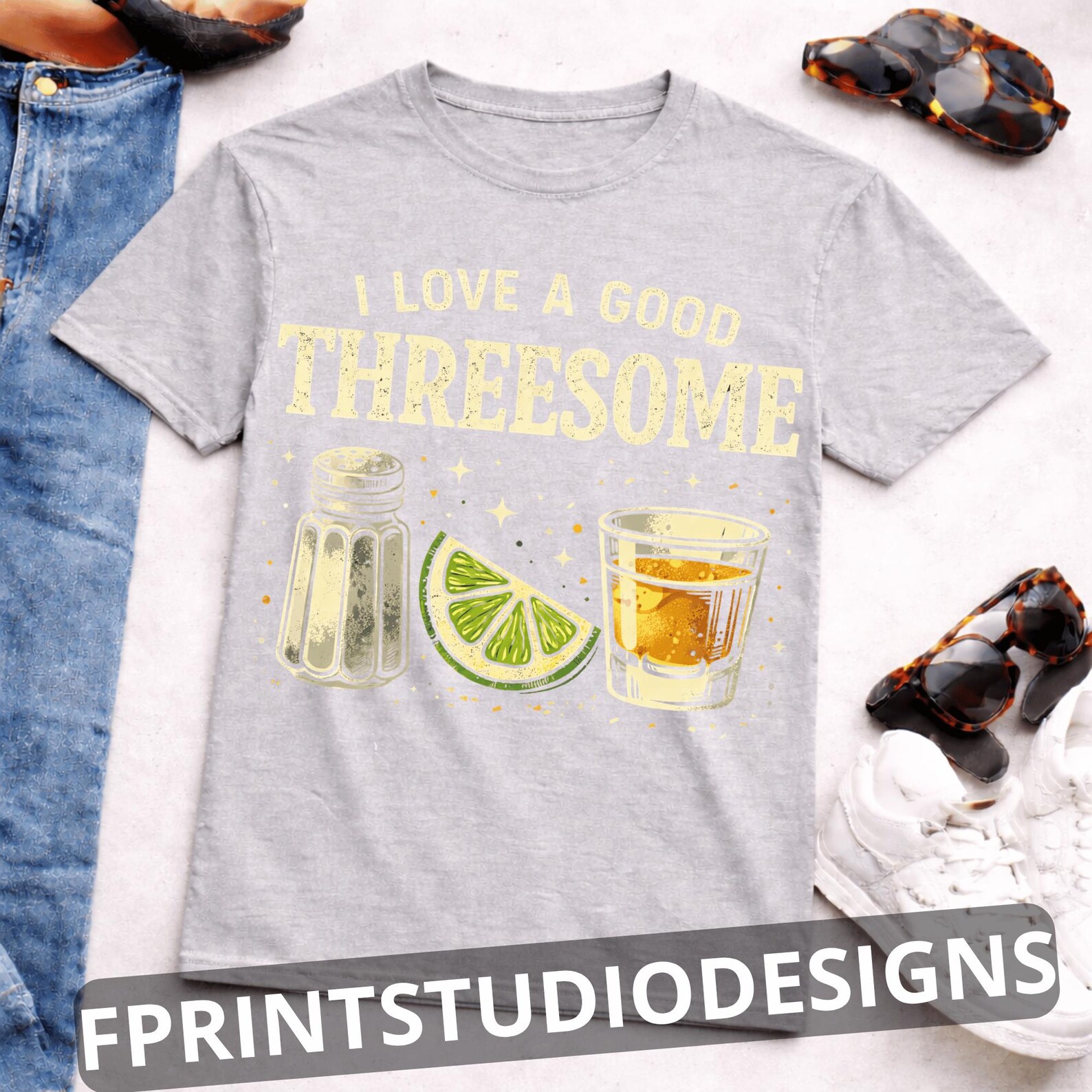Me gusta un buen trío PNG, chupito retro de sal y lima PNG, diseño ...