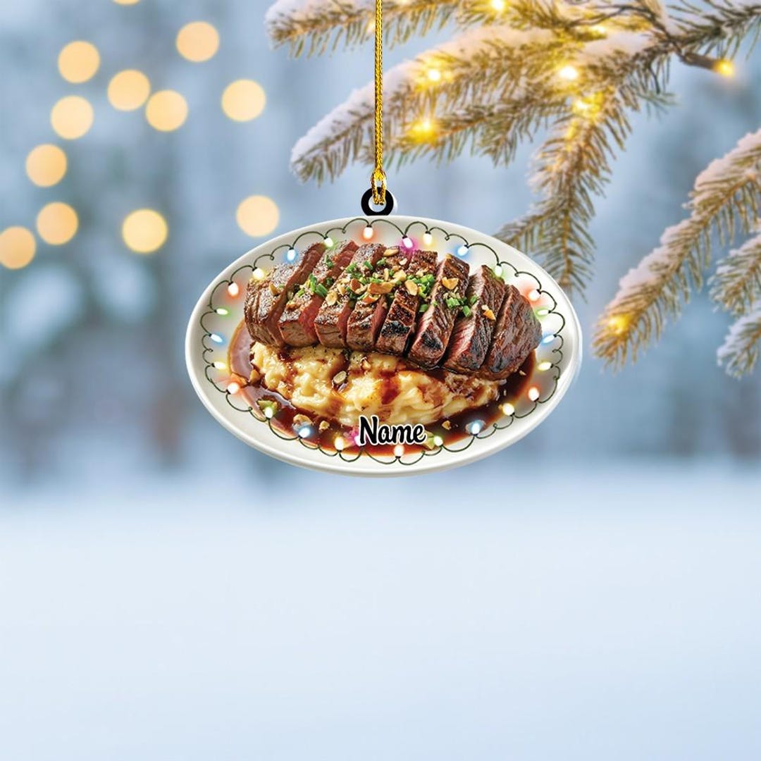 Personalized Beef Steak Christmas Ornament, Meat Lover Holiday Decor - Etsy
