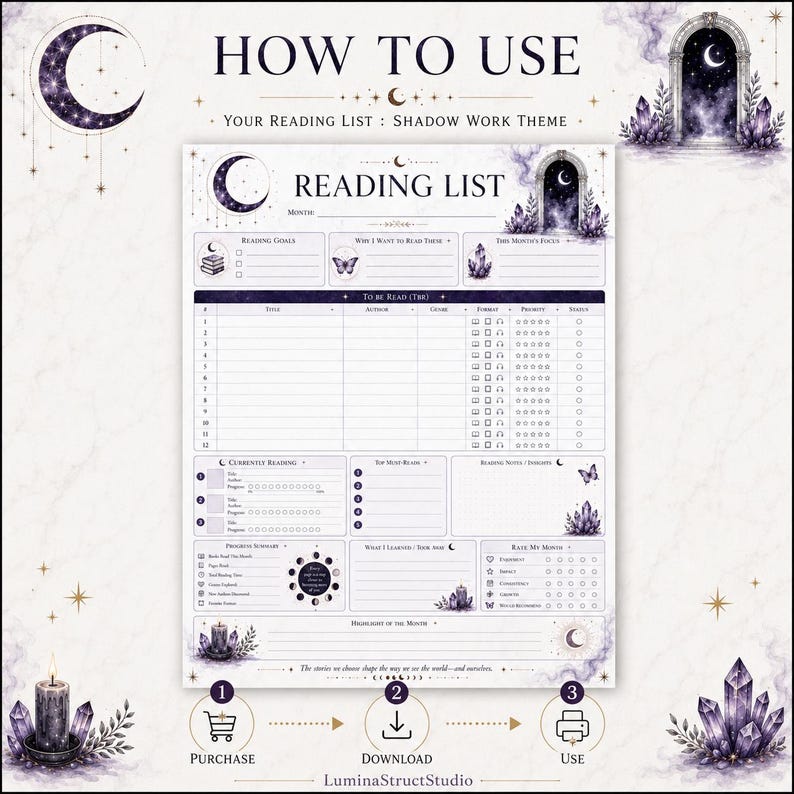 Shadow Work Reading List Printable Journal (digital Download) - Etsy
