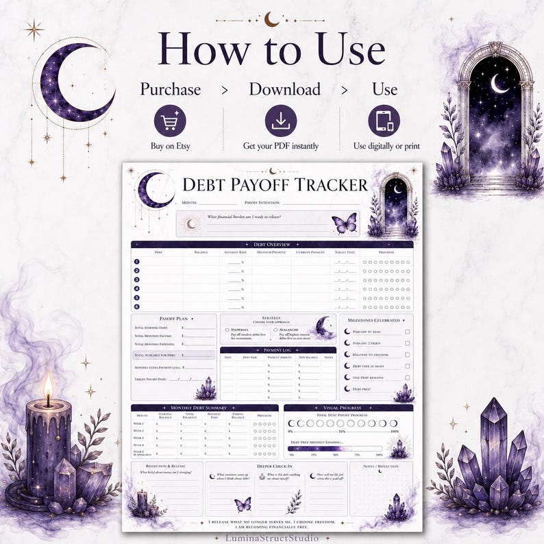 Shadow Work Debt Payoff Tracker, Mindful Money Journal (PDF Download ...