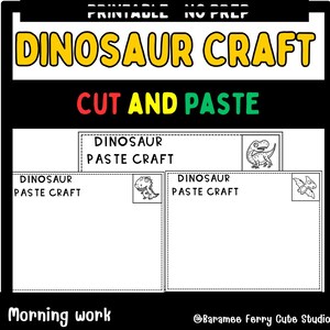 Dinosaur Cut and Paste Craft | Scissor Skills Activity for Preschoolers ...
