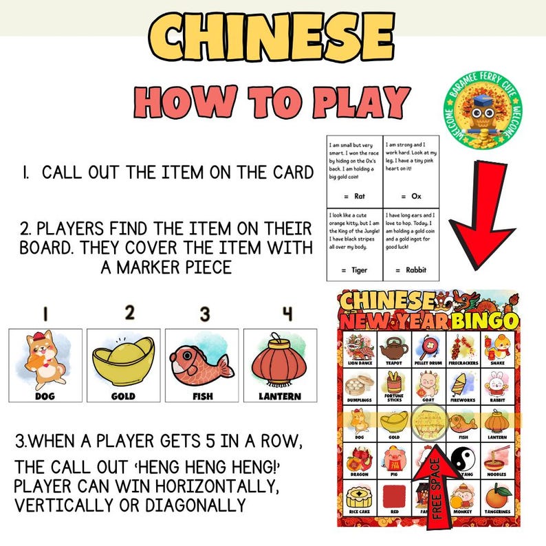 Lunar Chinese New Year 2026 Riddle Bingo Kids | Year of the Horse ...