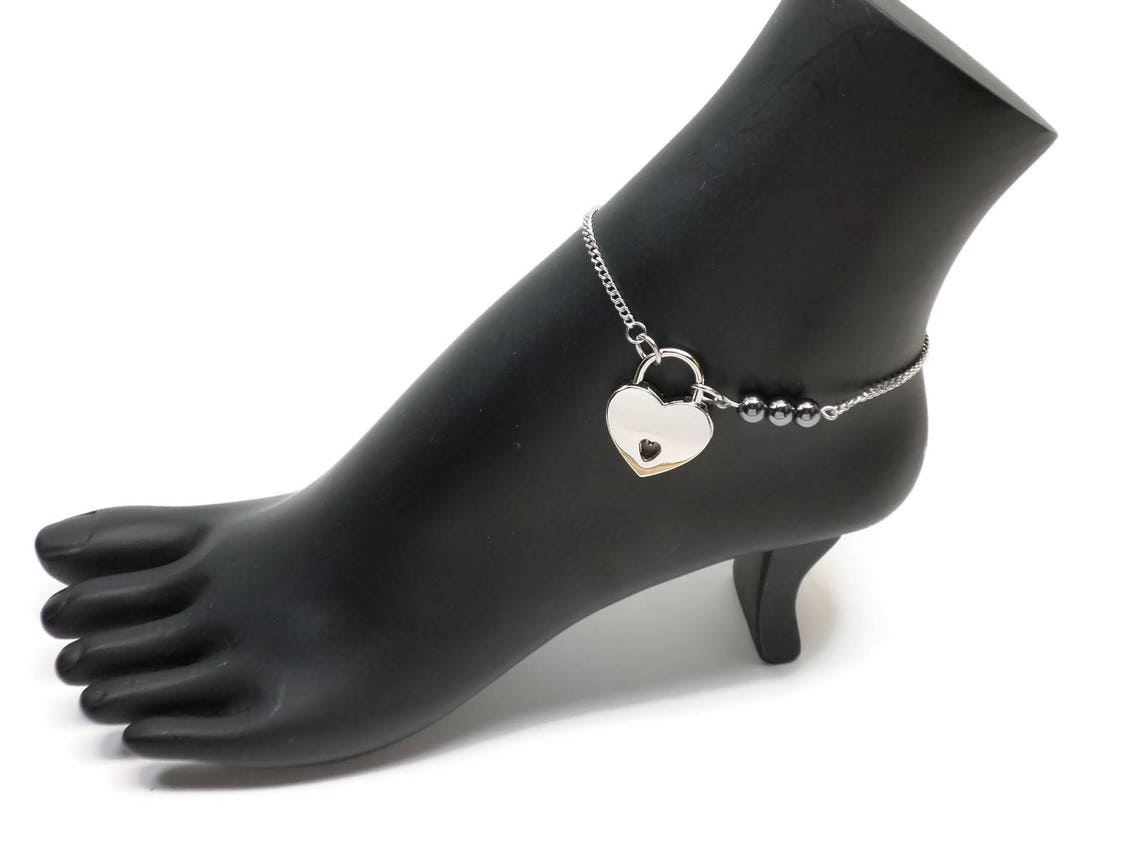 Bdsm Locking Anklet Locking Slave Anklet Hematite Lockable Etsy Uk
