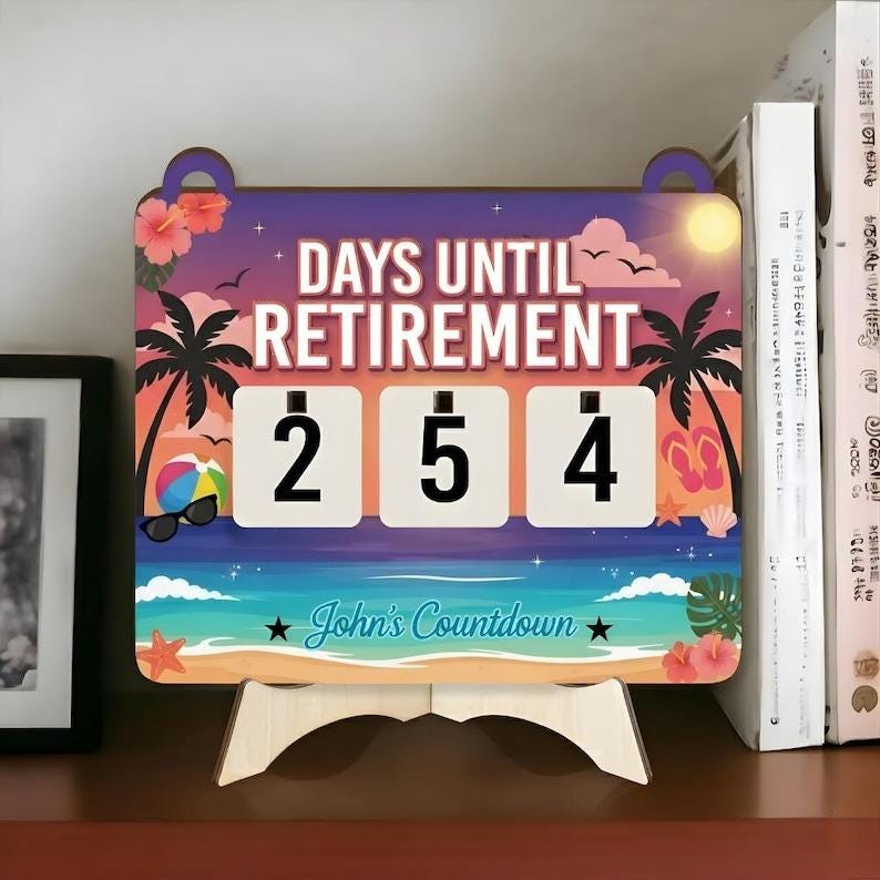 Custom Retirement Countdown Calendar, Tropical Beach Themed Decor, Days ...