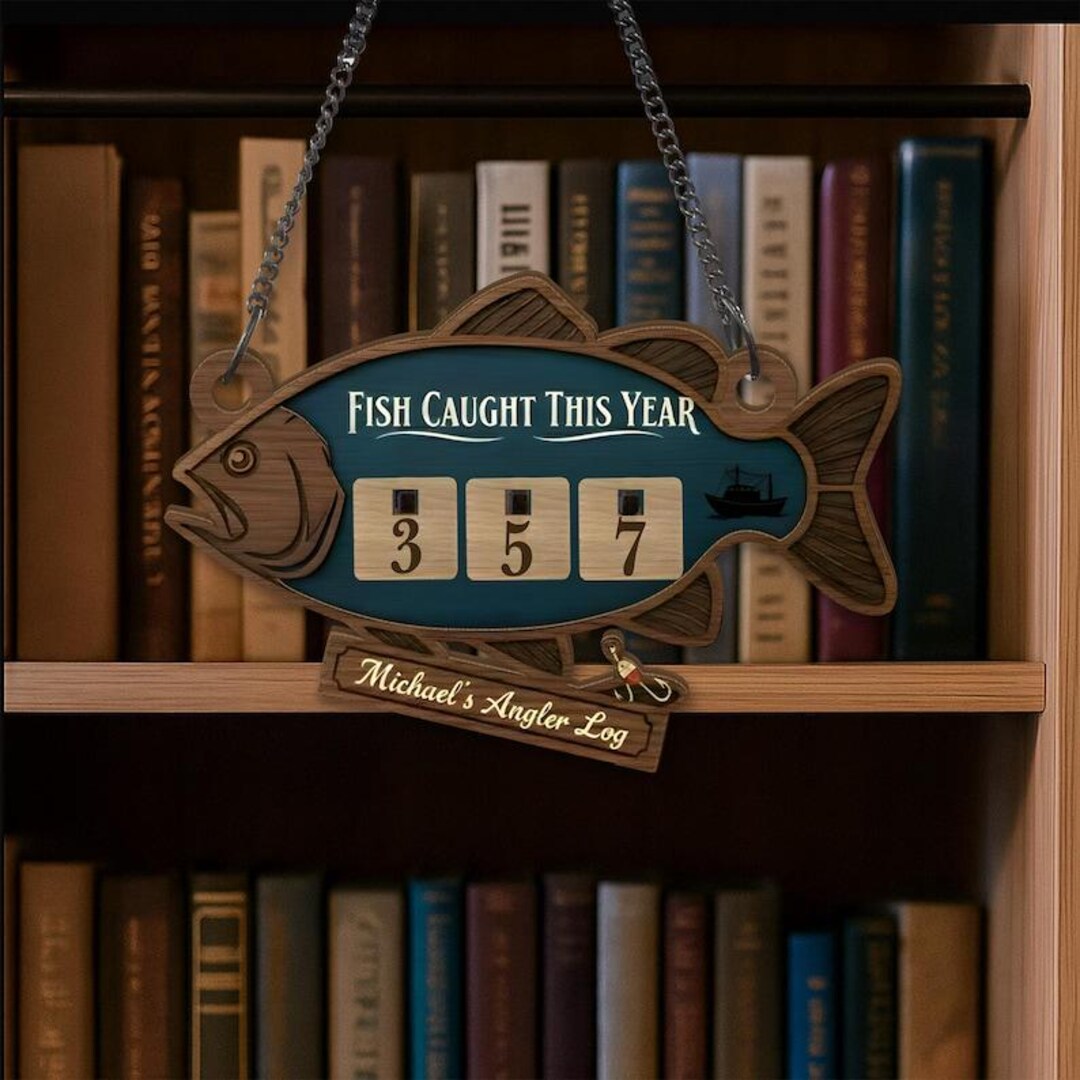 Personalized Fish Caught Tracker, Custom Angler Log Sign, Fisherman ...