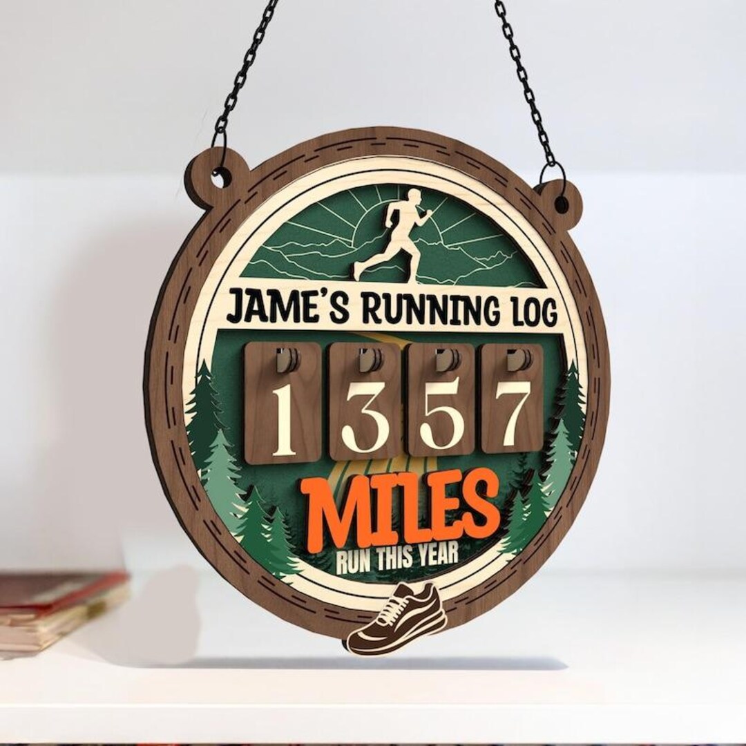 Personalized Running Miles Tracker Sign,running Log,marathon Training ...