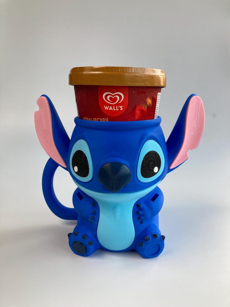 Stitch Ice Cream 3D Printed Holder, Cute Stitch Fidget Mug, Pint Cozy ...