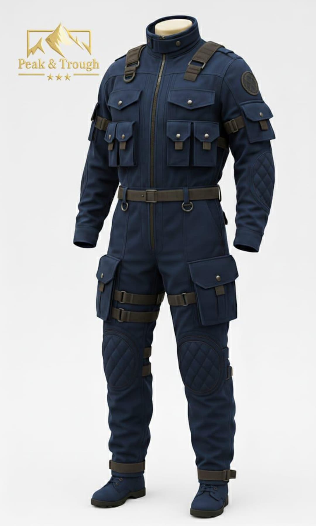 Men's Tactical Utility Jumpsuit | Navy Blue Cargo One Piece - Etsy