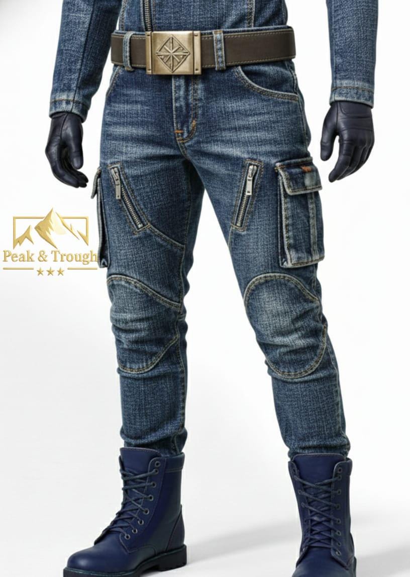 Custom Blue Denim Tactical Combat Suit – Handmade Stealth Streetwear ...