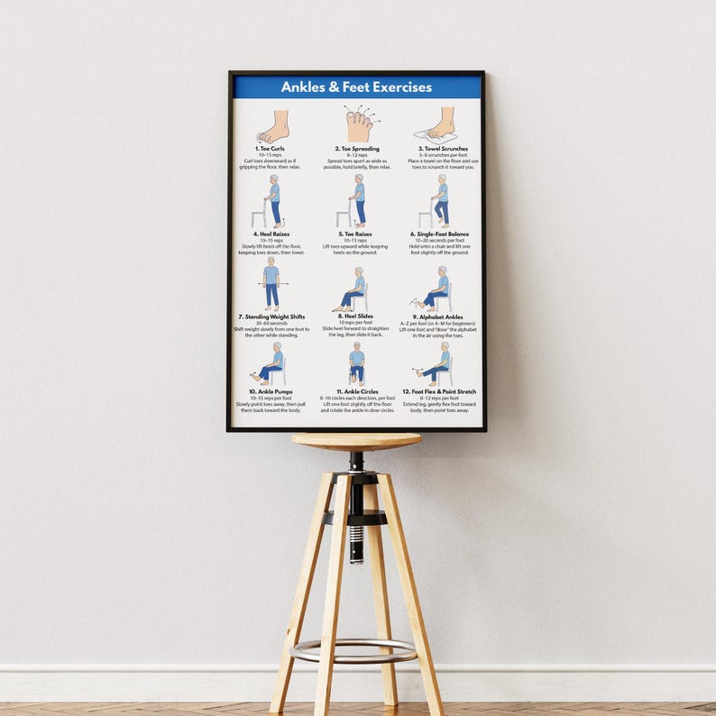 Ankle and Foot Exercises for Seniors Printable, Feet Strength Balance ...