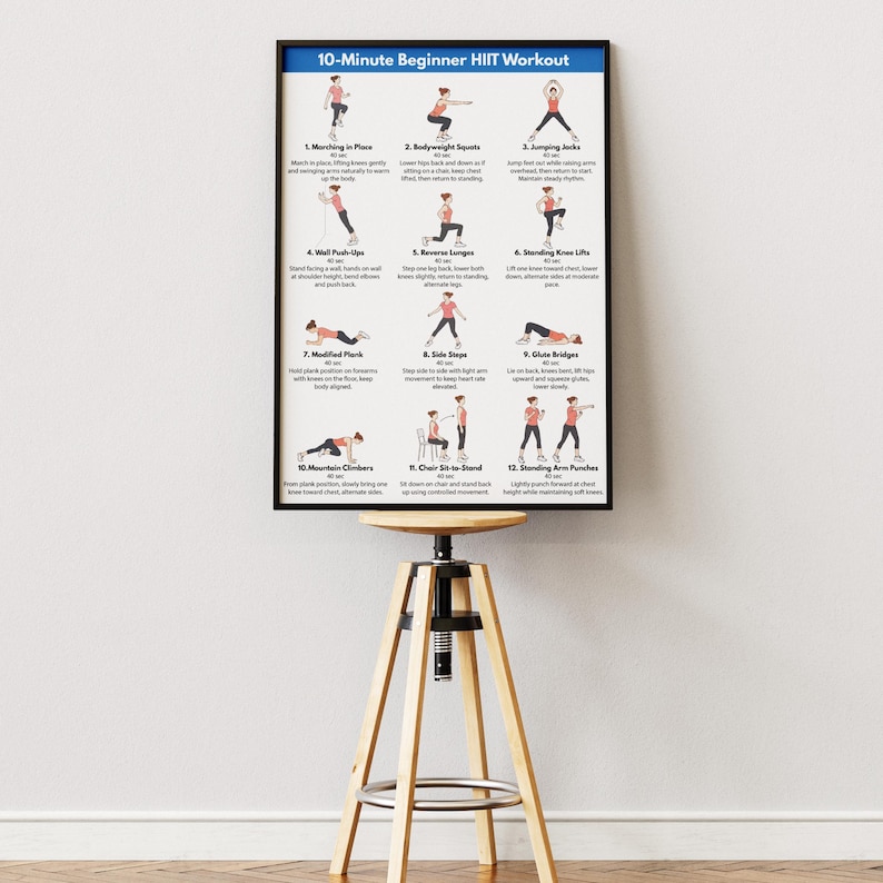 Hiit Training Workout Chart, Home Cardio Strength (PDF Download) - Etsy UK
