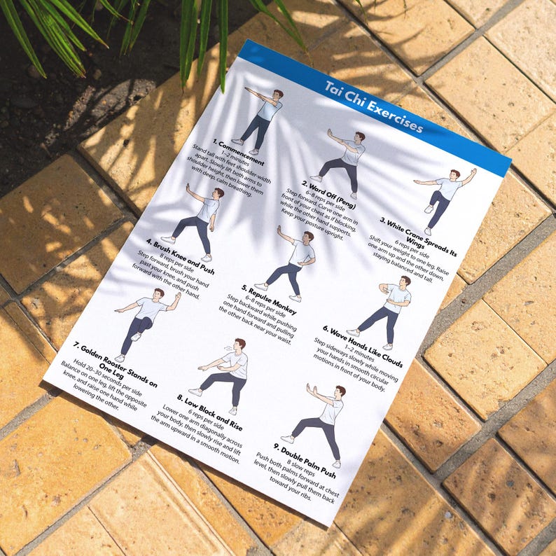 Tai Chi Exercises Chart, Beginner Balance Routine (PDF Download) - Etsy