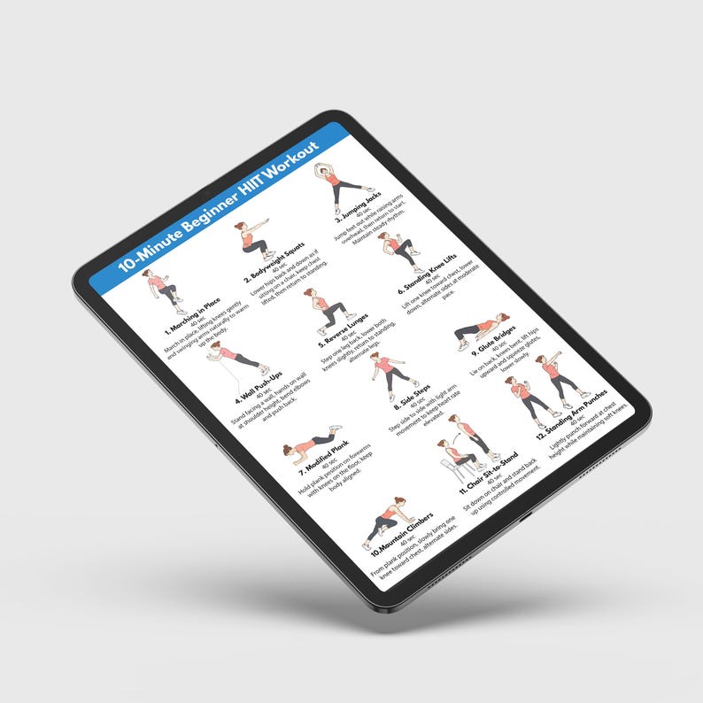 Hiit Training Workout Chart, Home Cardio Strength (PDF Download) - Etsy