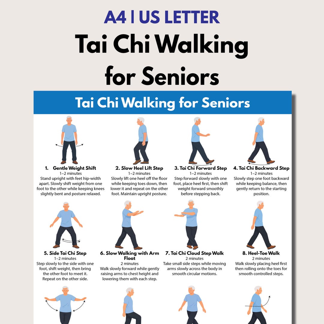 Tai Chi Walking for Seniors Printable, Gentle Balance & Mobility ...
