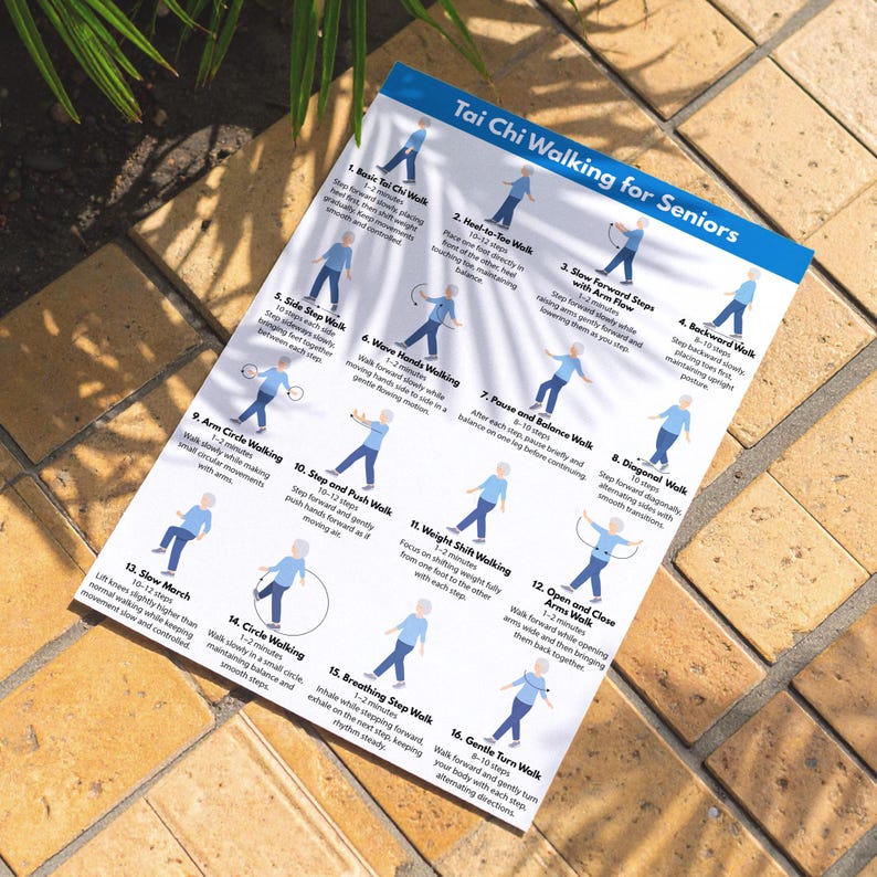 Tai Chi Walking for Seniors, Printable Indoor Walking, Gentle Balance ...