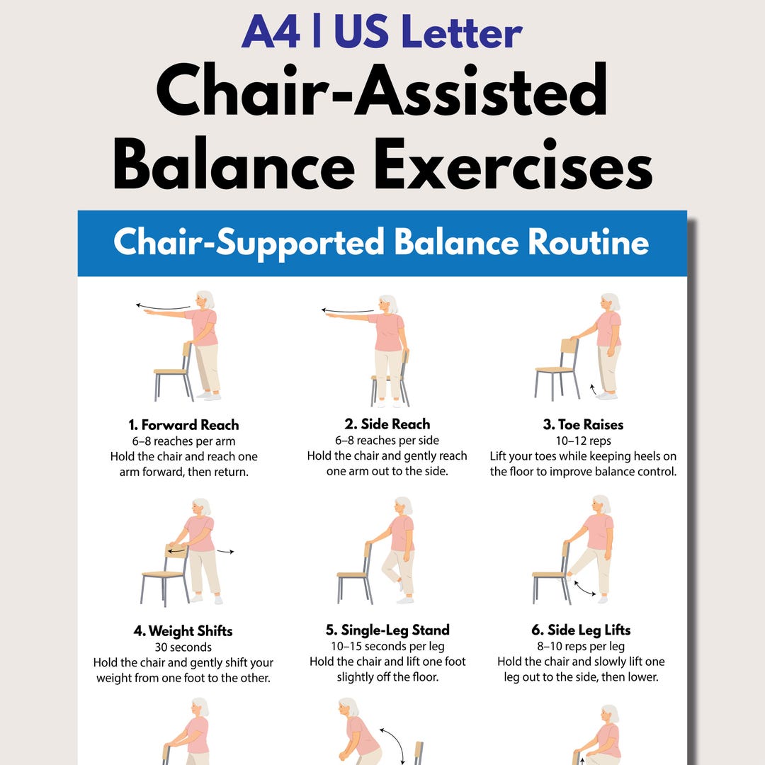Stability and Fall Prevention, Chair Assisted Balance Exercises for ...