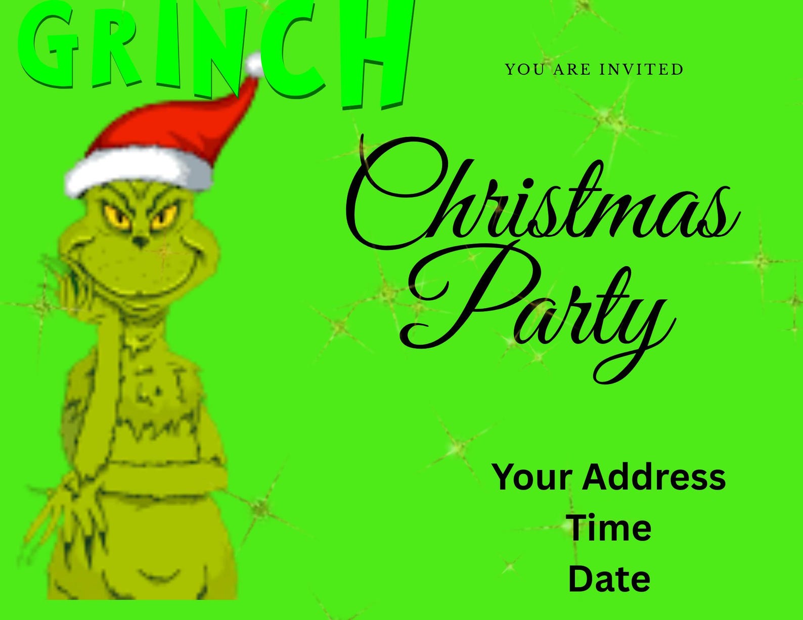 How the Grinch Stole Christmas Invitation - Etsy