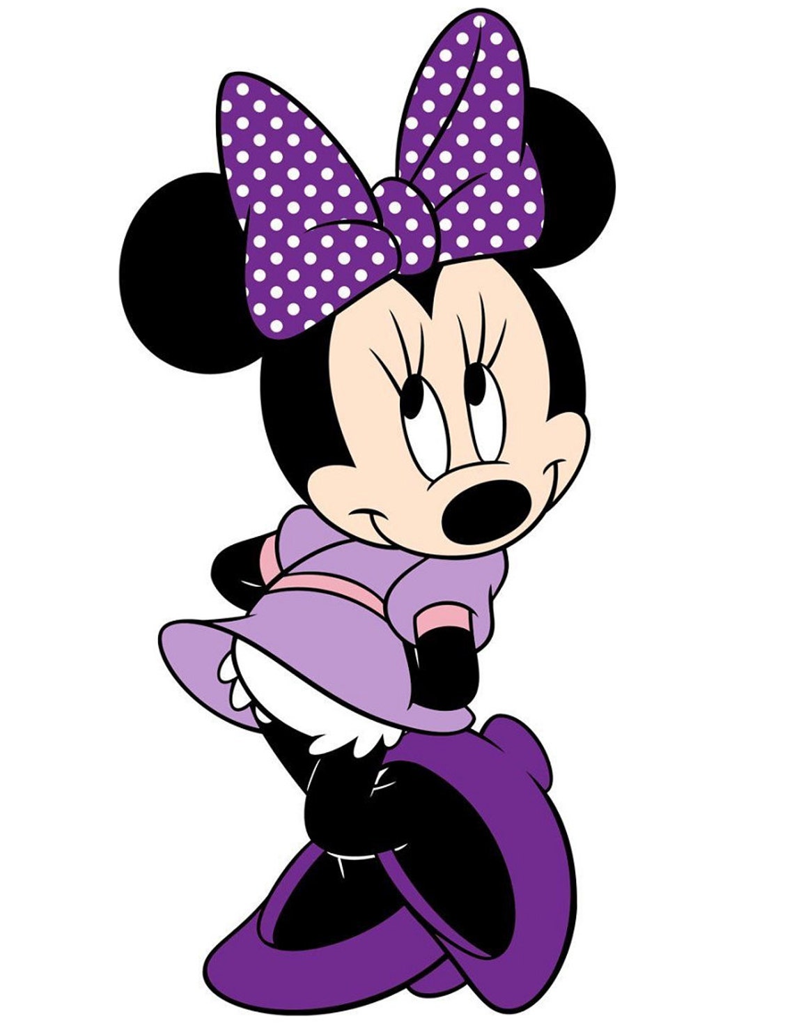 Minnie Mouse Iron on Transfer Purple Dress Polka Dot Bow Both - Etsy