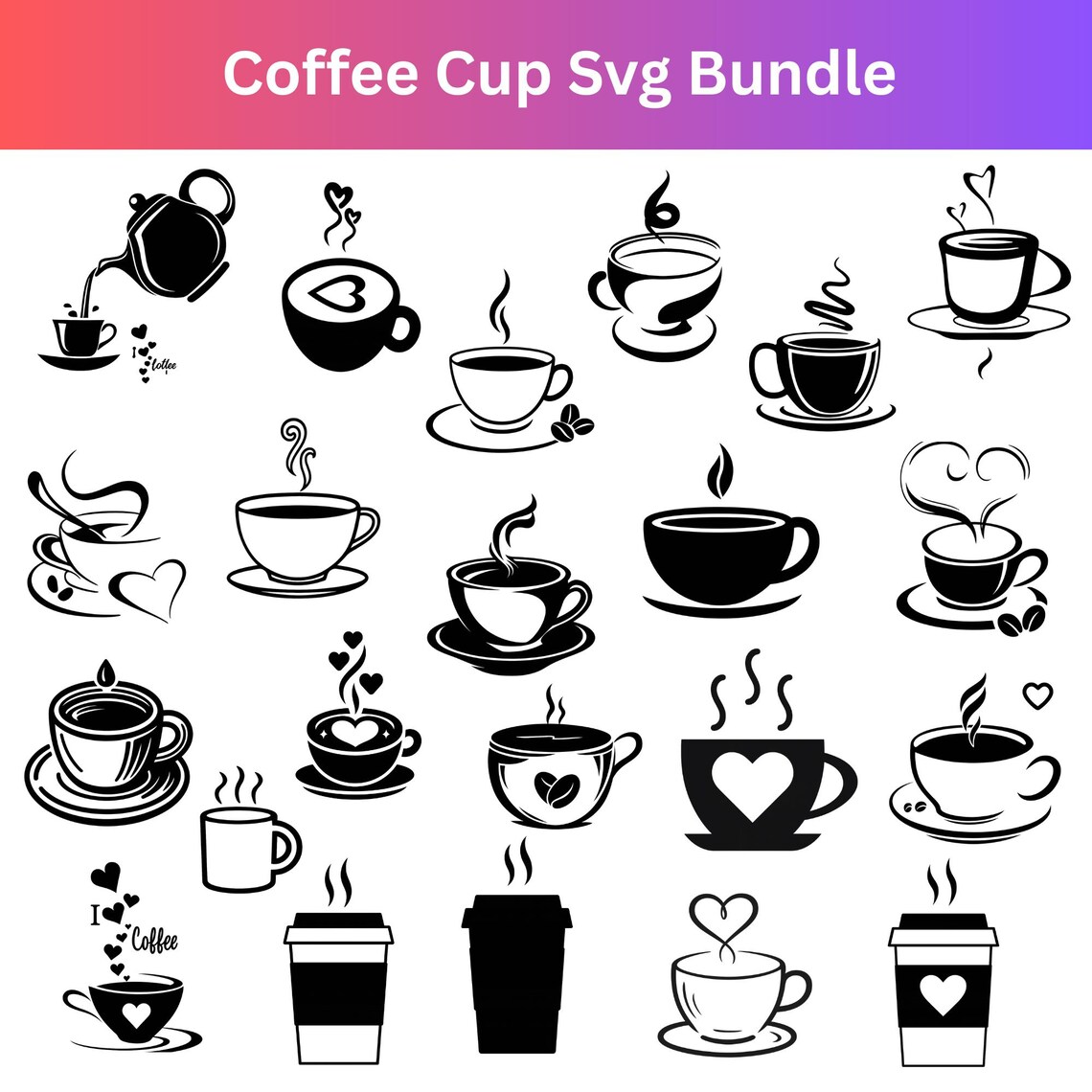 Coffee SVG Bundle | Mugs, Quotes, and Cafe Designs (digital Download ...