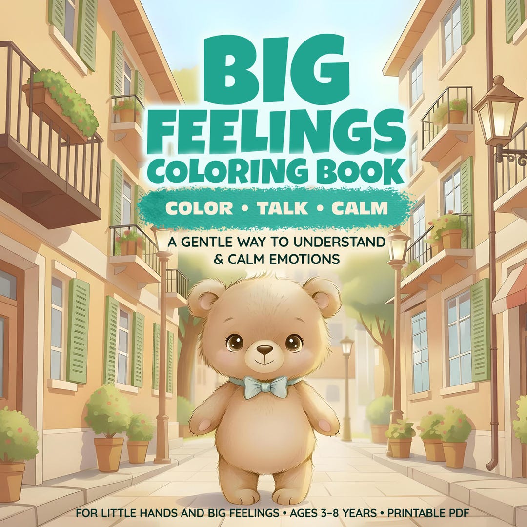 Big Feelings Coloring Book for Kids, Emotional Coloring Pages, Calm ...