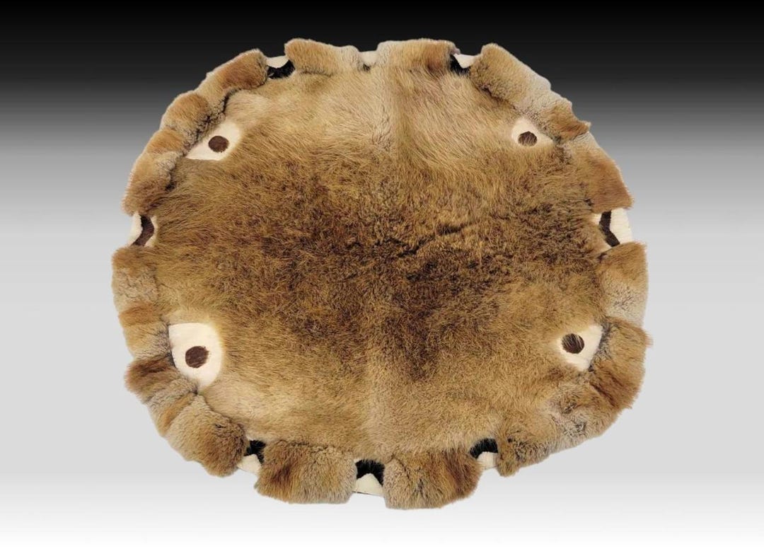 Vintage Alaska Native Made Beaver Fur Accent Rug Table Topper Wall ...