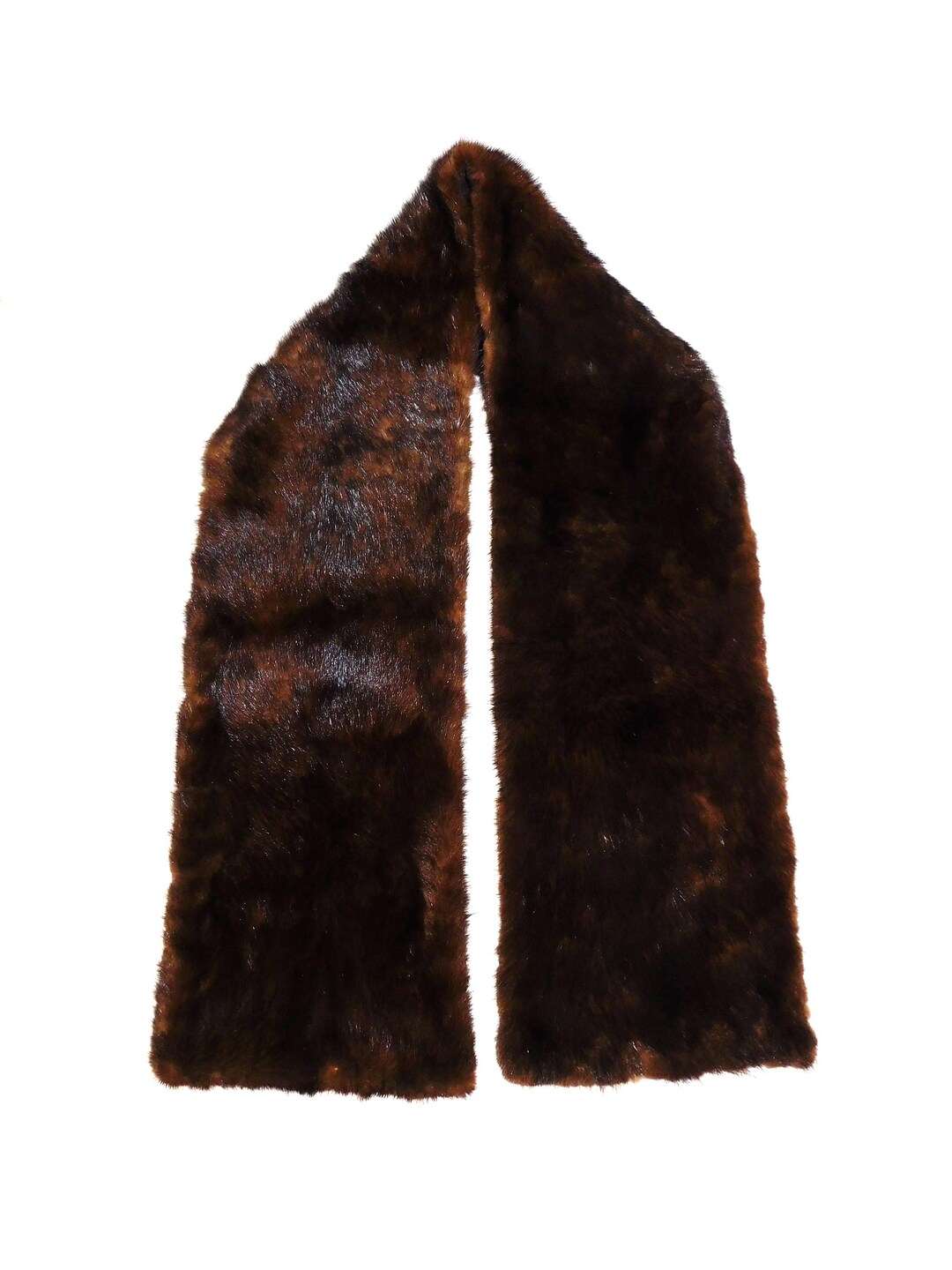 Vintage Dark Brown Beaver Fur Wrap Scarf Shawl Hook End Winter Formal ...